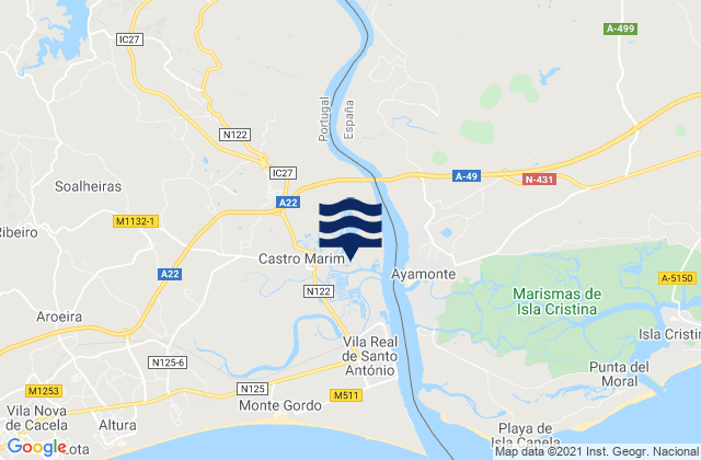 Tábua de Marés para Castro Marim | Horário da Maré Alta e Baixa | PT